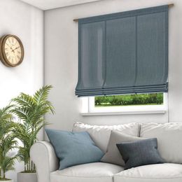 Neutex for you! Raffrollo &raquo;Mara-ECO&laquo; mit Stangendurchzug freih&auml;ngend blau Jacquard, Obermaterial: 100% Polyester 140cm, Stangendurchzug, 60cm