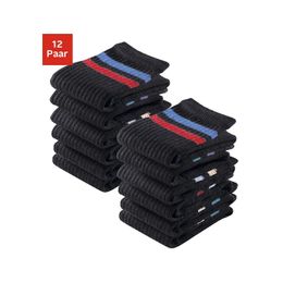 GO IN M&auml;dchen GO IN Tennissocken &raquo;Damen Herren Kinder Sportsocken mit Ringel aus Atmungsaktive Baumwolle&laquo; Packung, 12 Stk. tlg. mit Frottee, 
