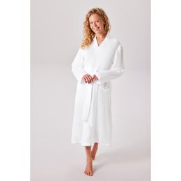 OTTO home Bademantel &raquo;Juna Musselin, ideal f&uuml;r Sauna & Spa, Hotelbademantel, Morgenmantel&laquo; 1 Stk. modern, leichte Qualit&auml;t, 100% Baumwolle wei&szlig; 
