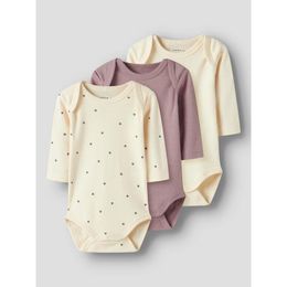 name it Jungen Body &raquo;NBFBODY 3P LS HEART NOOS&laquo; Packung, 3 Stk. beige 98, N-Gr
