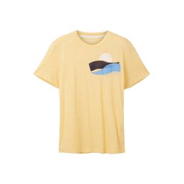 TOM TAILOR Shirt male size XXXL Light blue / Yellow / Black / Off white