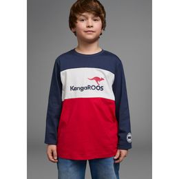 Kangaroos Jungen Kangaroos Langarmshirt &raquo;Im tollem Colorblocking-Design&laquo; Langarm, Basic-Passform, mit auff&auml;lligem Druck bunt 128/134