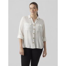 Vero Moda Curve Damen Hemdbluse &raquo;VMBUMPY L/S SHIRT NEW CURVE GA NOOS&laquo; wei&szlig; 48
