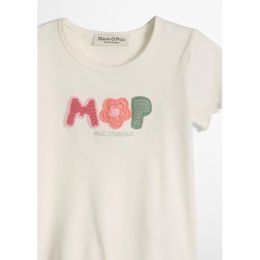 Marc O'Polo Marc O'polo M&auml;dchen Marc O'Polo T-Shirt feines Rippjersey, gesticktes Logo wei&szlig; 92/98
