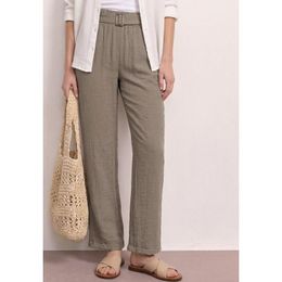 Street One Damen Street One Schlupfhose Leinenoptik beige 46, L&auml;nge 32