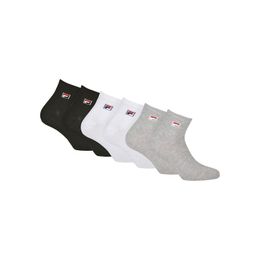 Fila Damen Kurzsocken &raquo;UNISEX QUARTER PLAIN SOCKS&laquo; 6 Paar, mit Logo-Schriftzug bunt 35-38
