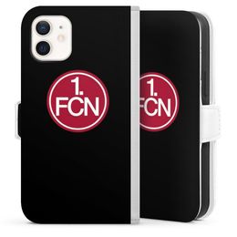 DeinDesign iPhone 12 mini Handy Klapph&uuml;lle Handyh&uuml;lle aus Kunst Leder wei&szlig; Flip Case Official Licensed Product 1. Fc N&uuml;rnberg 1. Fcn Sideflip mit Lasche