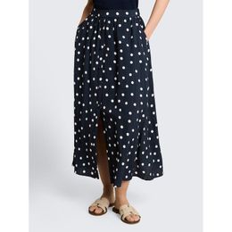 Tom Tailor Damen Tom Tailor Midirock Sommerrock mit Punkten und elastischem Bund 40