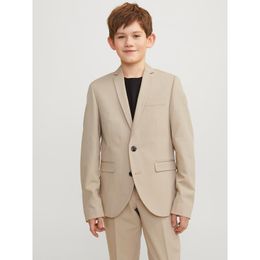 Jack & Jones Jack & Jones Junior Kinder Sakko &raquo;JPRSOLAR stylisch, elastisch, pflegeleicht&laquo; unifarben, modisch, slim fit, Reverskragen beige 134