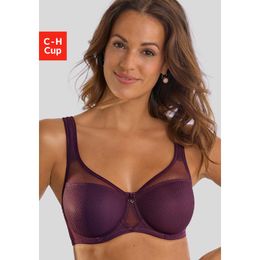 Nuance by Lascana Minimizer-BH mit B&uuml;gel und transparenten Netzeins&auml;tzen &ndash; ideal f&uuml;r gro&szlig;e Gr&ouml;&szlig;en lila 95, Cup H Minimizer-BH