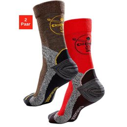 Chiemsee Damen Wandersocken &raquo;Herren Sportsocken mit Wolle, Outdoor Socken&laquo; Packung, 2 Paar tlg. mit gepolsterten D&auml;mpfungszonen bunt 39-42