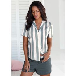 Vivance Dreams By Lascana Damen Vivance Dreams by Lascana Shorty Set, 2 tlg. im Hemdblusenlook grau 32/34
