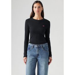 Levi's Levi's Damen Langarmshirt &raquo;ESSENTIAL HM LS TEE&laquo; mit Logo Stickerei schwarz M (38)