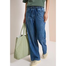 Cecil Damen Loose-fit-Jeans &raquo;Style Neele&laquo; mit elastischem Bund und Kordelzug blau L (42), L&auml;nge 30
