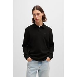 BOSS Orange Herren BOSS Orange Poloshirt &raquo;Petempestolong&laquo; mit Knopfleiste schwarz M