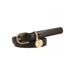 JOOP! Damen JOOP! Lederg&uuml;rtel mit Dornschlie&szlig;e und Logo-Anh&auml;nger, Breite 2cm braun 80