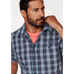 MAN'S WORLD Man's World Herren Kurzarmhemd mit kleinem Print bunt XL (43/44), N-Gr