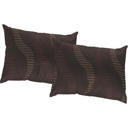 WIRTH Dekokissen &raquo;LUPARA&laquo; Kissenh&uuml;lle ohne F&uuml;llung, 2 St&uuml;ck braun Baumwolle, Polyester B/L: 40cm x 40cm, 2 Stk.