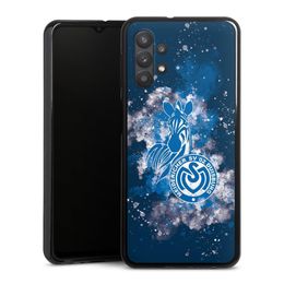 DeinDesign Galaxy A32 5G Handy Silikon H&uuml;lle Case schwarz Handyh&uuml;lle Msv Duisburg Official Licensed Product Water Colour