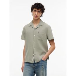 Tommy Jeans Herren Leinenhemd &raquo;TJM REGULAR LINEN BLEND CAMP&laquo; mit Reverskragen gr&uuml;n XXL (58), N-Gr