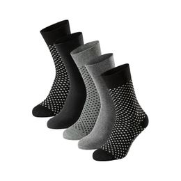 Schiesser Herren Socken &raquo;Bluebird&laquo; 5 Paar tlg. druckfreier Bund, Fersen und Zehen handgekettelt, Cotton-Mix grau 43-46