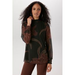 Aniston Selected Damen Aniston SELECTED Schlupfbluse Meshware und Body blickdicht unterlegt - NEUE KOLLEKTION 36