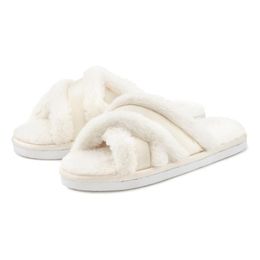 Vivance Dreams By Lascana Damen Vivance Dreams by Lascana Pantolette &raquo;Hausschuh, Pantoffel, Mule, offener Schuh,&laquo; mit Kreuzbandage VEGAN beige 41