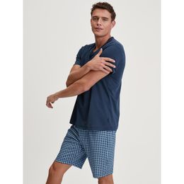 Calida Damen Calida Shorty &raquo;Relax Streamline 1&laquo; 2 tlg. weich, Interlock-Qualit&auml;t, kurze &Auml;rmel blau S (46/48)