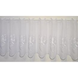 Stickereien Plauen Scheibengardine &raquo;Rosentraum&laquo; Stangendurchzug 1 Stk. tlg. wei&szlig; Voile, Polyester 40cm, Stangendurchzug, 193cm