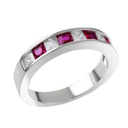 Firetti Damen Fingerring &raquo;Schmuck Geschenk Silber 925 Damenring Bandring quadratisch&laquo; mit Zirkonia (synth.), Glasstein 58, Silber 925 (Sterlingsilber)