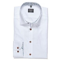 MARVELIS Herren MARVELIS Langarmhemd Businesshemd, New York Kentkragen, b&uuml;gelleicht wei&szlig; 42, N-Gr
