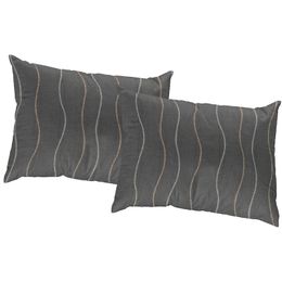 WIRTH Dekokissen &raquo;Sepino&laquo; Kissenh&uuml;lle ohne F&uuml;llung, 2 St&uuml;ck grau Baumwolle, Polyester B/L: 50cm x 50cm, 2 Stk.