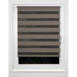 mydeco Doppelrollo &raquo;Just&laquo; Lichtschutz ohne Bohren freih&auml;ngend braun Polyester 160cm, einseitig verschiebbar, 60cm