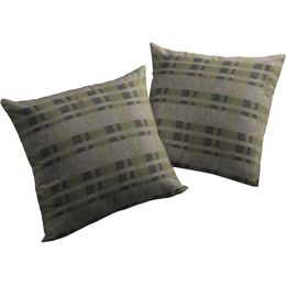 WIRTH Dekokissen &raquo;Laufenberg&laquo; Kissenh&uuml;lle ohne F&uuml;llung, 2 St&uuml;ck gr&uuml;n Baumwolle, Polyester B/L: 40cm x 40cm, 2 Stk.