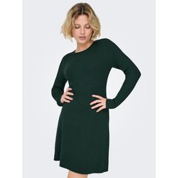 Only Damen Only Minikleid &raquo;ONLMISTY LIFE LS O-NECK RIB DRES EX KNT&laquo; Viskosemischung, regular fit, Rundhals gr&uuml;n XL, N-Gr