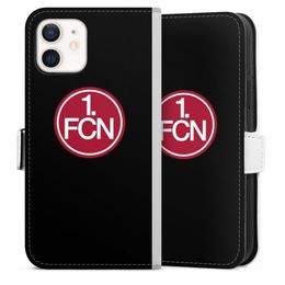 DeinDesign iPhone 12 Handy Klapph&uuml;lle Handyh&uuml;lle aus Kunst Leder wei&szlig; Flip Case Official Licensed Product 1. Fc N&uuml;rnberg 1. Fcn Sideflip mit Lasche