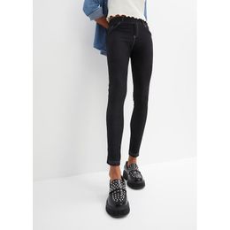 bonprix Damen bonprix Leggings Skinny Fit, mit Eingrifftaschen und Ges&auml;&szlig;taschen, mit Gummizug schwarz 36/38 (S), N-Gr