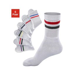 GO IN Damen GO IN Freizeitsocken &raquo;Tennissocken Damen Herren Kinder Sportsocken Ringel Baumwollmischung&laquo; Packung, 6 Stk. tlg. mit Frottee, mit 