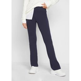 bonprix Damen bonprix Leggings &raquo;Baumwoll-Leggings, Flared Leg&laquo; aus Baumwolle, mit elastischem Bund, Skinny Fit, unifarben blau 52/54 (XXL), N-Gr