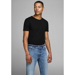 Jack & Jones Jack & Jones Herren T-Shirt &raquo;JJEBASIC mit schmaler Passform f&uuml;r jeden Tag&laquo; unifarben, modisch, schmal, Baumwollmischung, Rundhals schwarz M