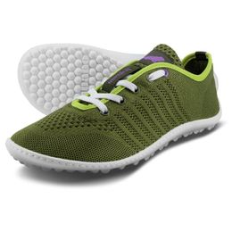 Leguano Damen Barfu&szlig;schuh &raquo;GO&laquo; , Freizeitschuh, Halbschuh, Schn&uuml;rer mit 360 Grad Halbkugelsohle gr&uuml;n 47