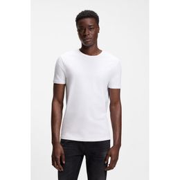 Hugo Herren Hugo T-Shirt &raquo;Hugo-Round&laquo; Packung, 2er, Rundhalsausschnitt, Slim-Fit, Hugo Logo-Druck wei&szlig; 3XL