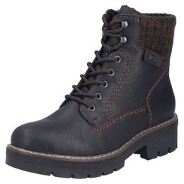 Rieker Damen Winterstiefelette Schn&uuml;rboots, Winterboots mit wasserabweisender RiekerTEX-Membran schwarz 40
