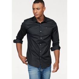 Tommy Jeans Herren Langarmhemd &raquo;Sabim Stretch Shirt&laquo; Stretch Hemd, Premium, Slim Fit, mit Elasthan schwarz XL, N-Gr