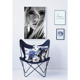 Apelt Dekokissen &raquo;Astrid&laquo; Kissenh&uuml;lle mit F&uuml;llung, 1 St&uuml;ck blau Baumwolle B/L: 39cm x 39cm, 1 Stk.