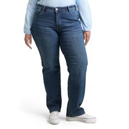 Tom Tailor Plus Damen Tom Tailor PLUS 5-Pocket-Jeans mit Stretch blau 48, N-Gr