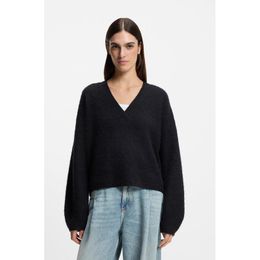 BOSS Orange Damen BOSS Orange Strickpullover &raquo;Fiti Premium Damenmode&laquo; mit V-Ausschnitt schwarz XL (42)