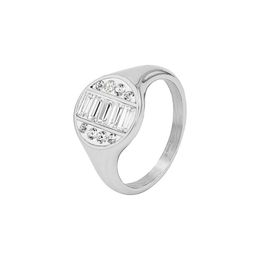Tom Tailor Damen Tom Tailor Fingerring &raquo;Schmuck Geschenk Edelstahl&laquo; mit Glassteine silber 54, Edelstahl, 2,5mm