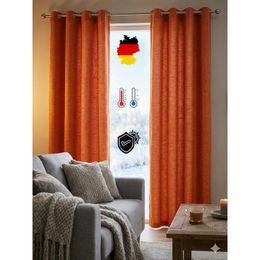 WIRTH Vorhang &raquo;Trondheim B&laquo; &Ouml;sen 1 Stk. tlg. orange Chenille, Polyacryl 160cm, &Ouml;sen, 172cm