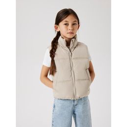 name it M&auml;dchen Steppweste &raquo;NKFMAKET f&uuml;r M&auml;dchen mit Stehkragen und leichter F&uuml;llung&laquo; regular fit, Steppware, unifarben, Stehkragen beige 152